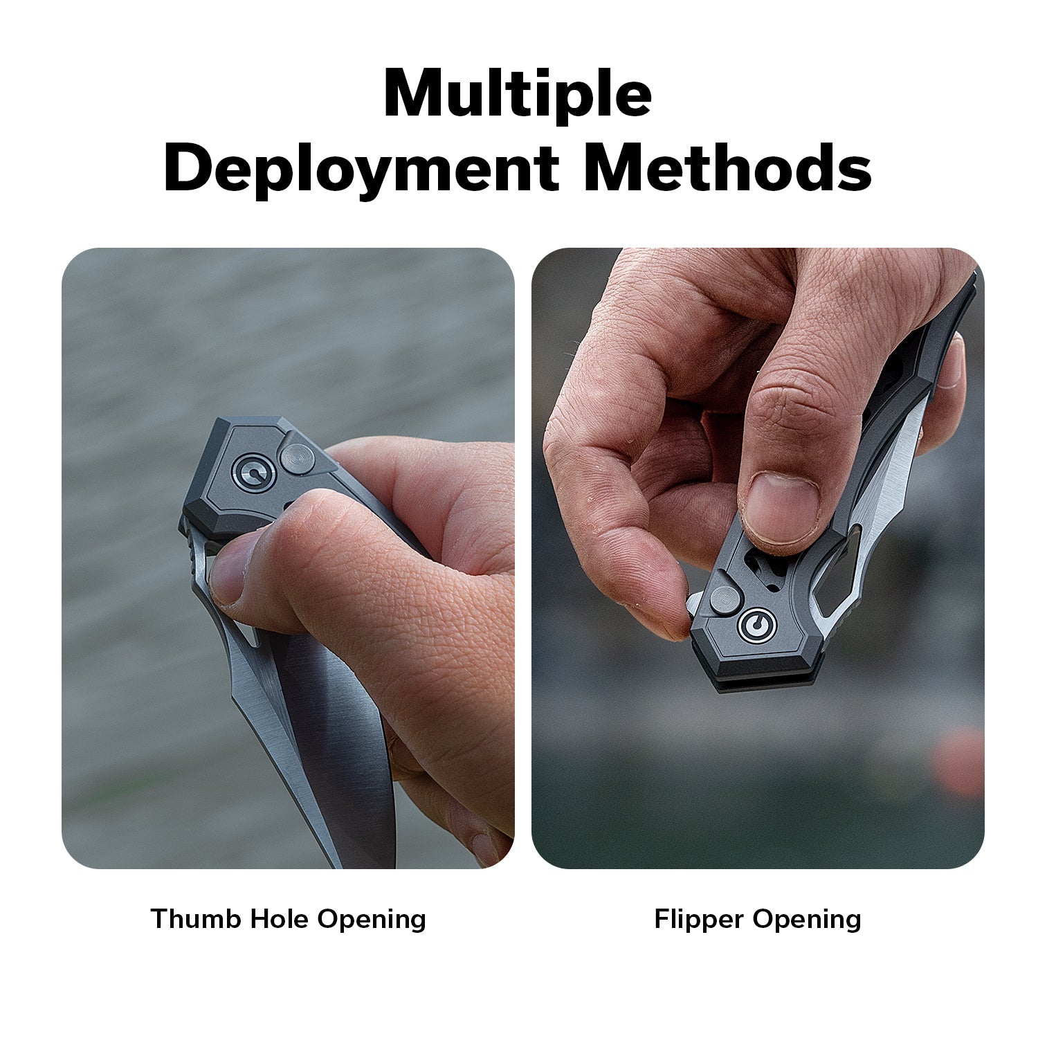 CIVIVI Anaaki Flipper & Thumb Hole & Button Lock Knife Aluminum Handle