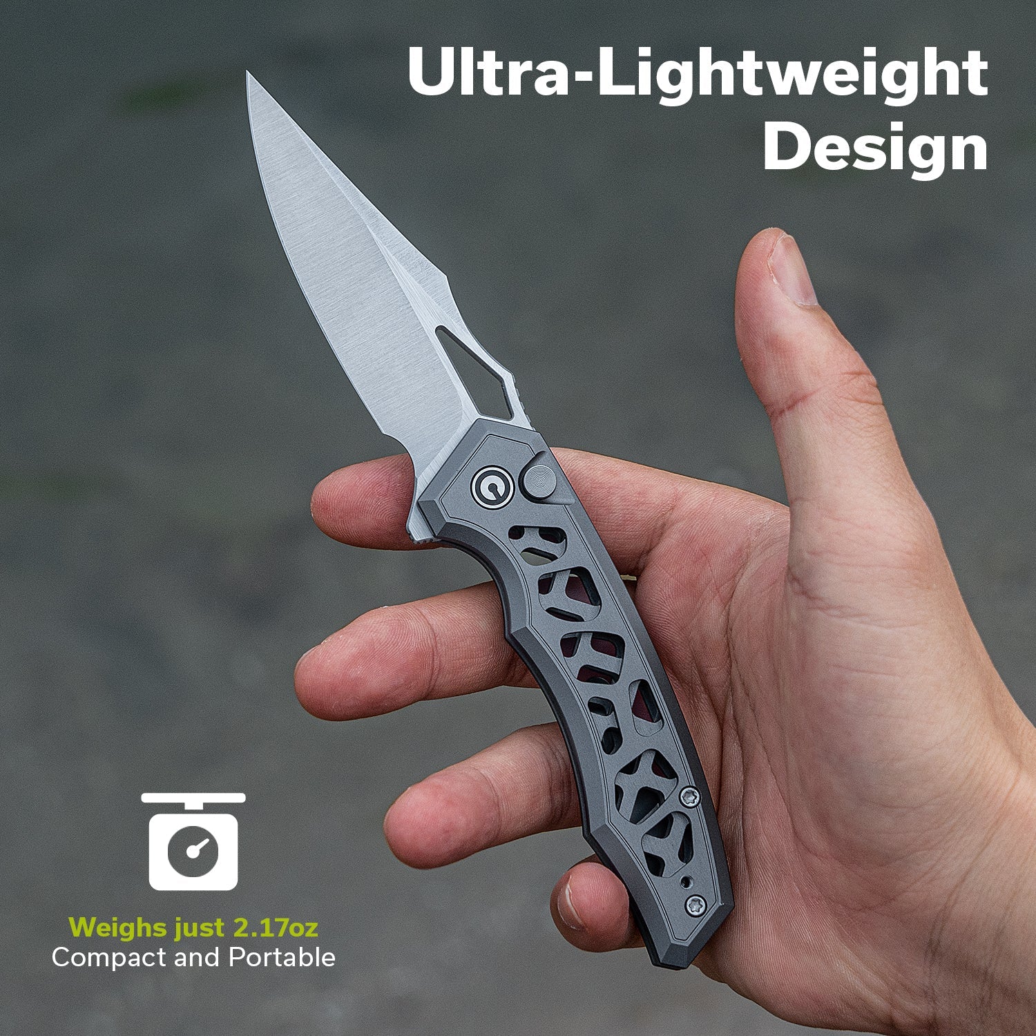 CIVIVI Anaaki Flipper & Thumb Hole & Button Lock Knife Aluminum Handle