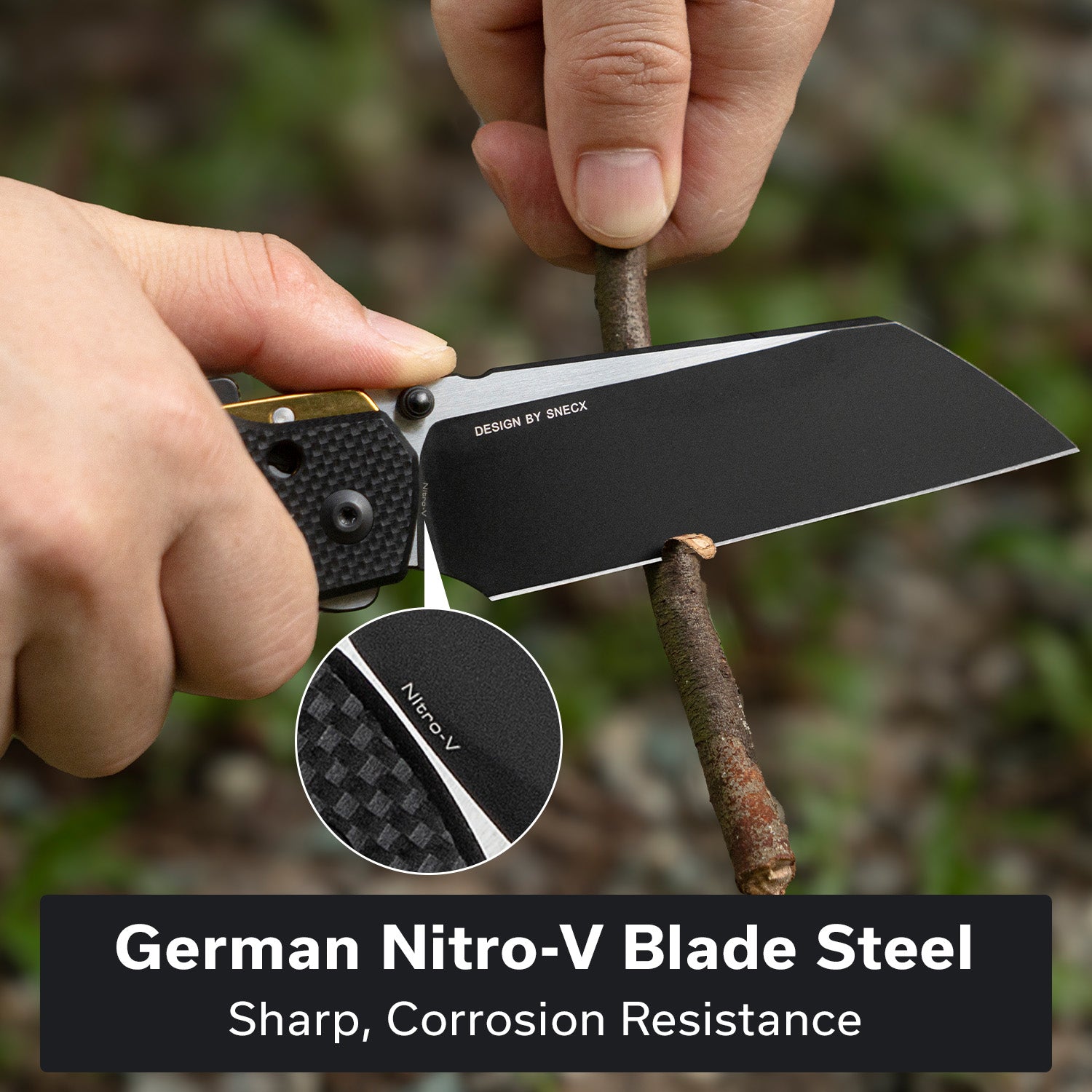 CIVIVI Buster FG Thumb Stud & Superlock Knife G10 Handle (4.2" Nitro-V