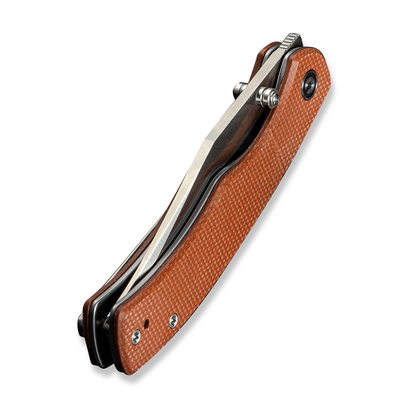 CIVIVI Clingman Front Flipper Knife - Brown Micarta Handle