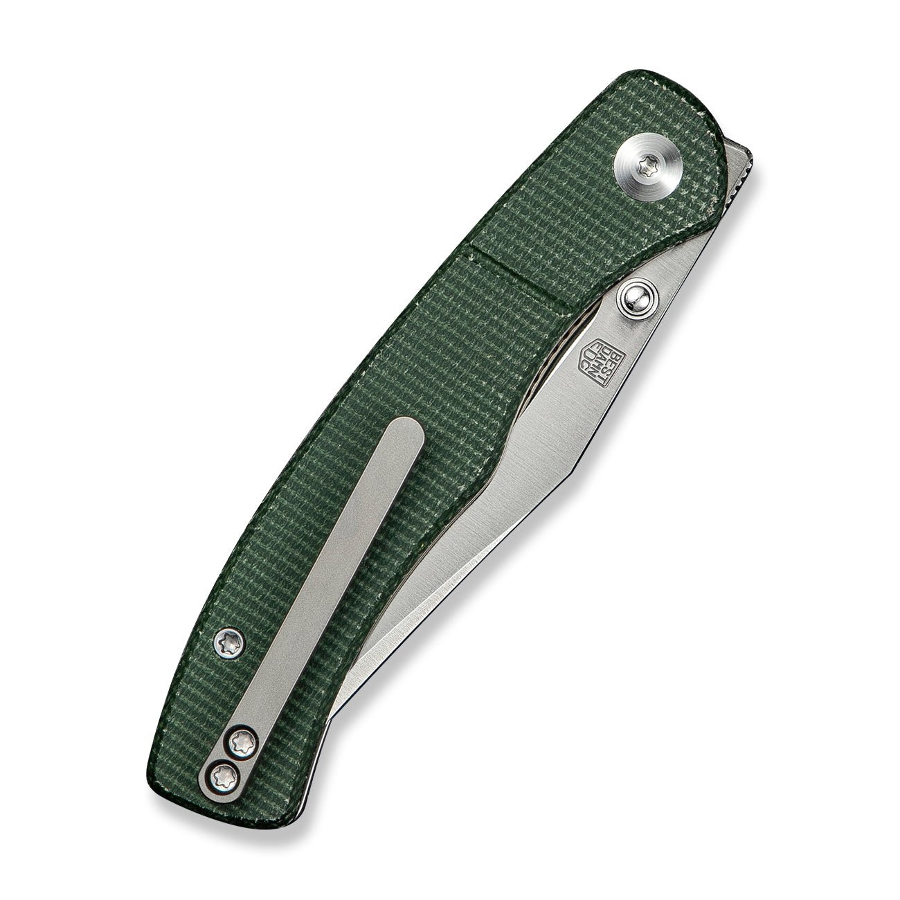 CIVIVI Clingman Front Flipper Knife - Green Canvas Micarta