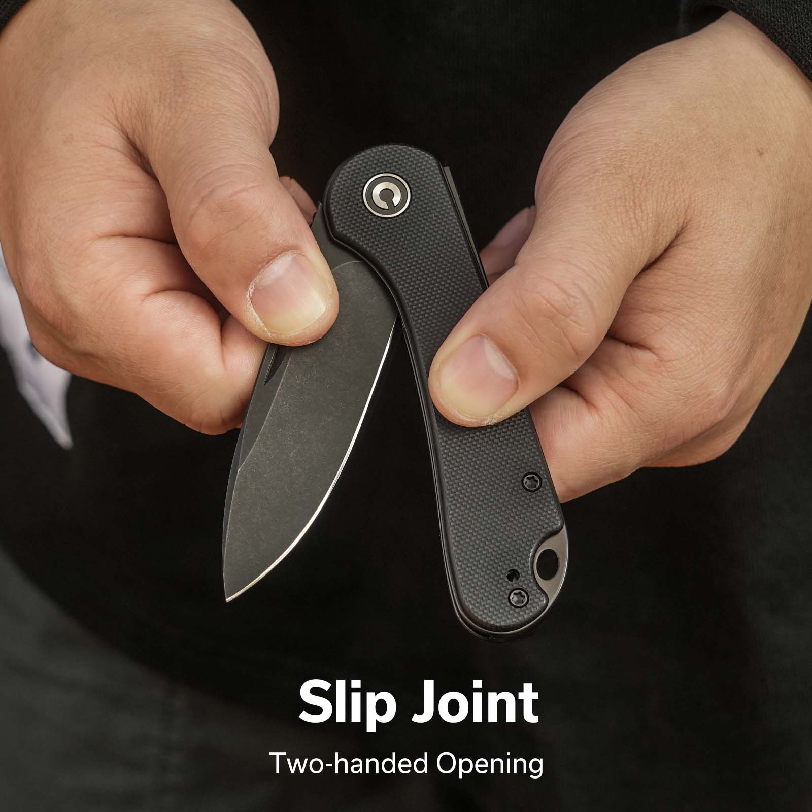 CIVIVI Elementum Slip Joint Knife - Black G10 Handle