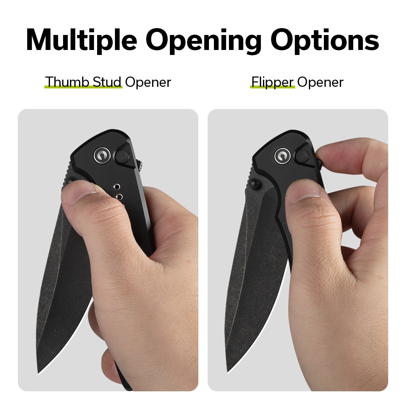 CIVIVI Hyperpulse Button Lock Knife - Black Aluminum Handle