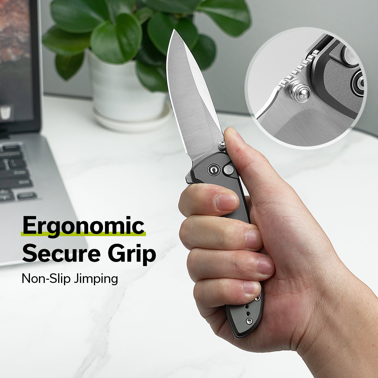 CIVIVI Hyperpulse Gray Aluminum Knife, 14C28N Blade