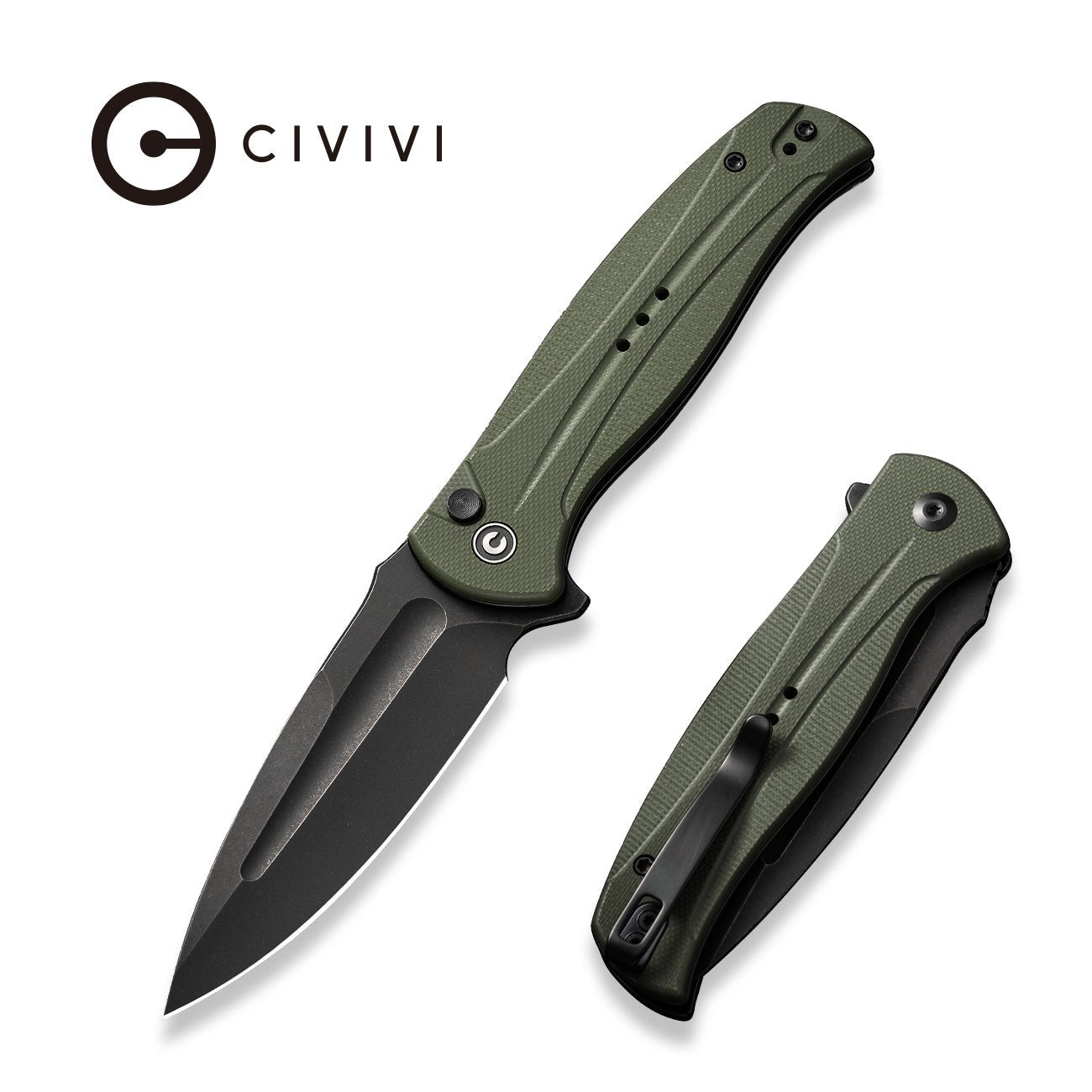 CIVIVI Incindie Flipper & Button Lock Knife G10 Handle 14C28N