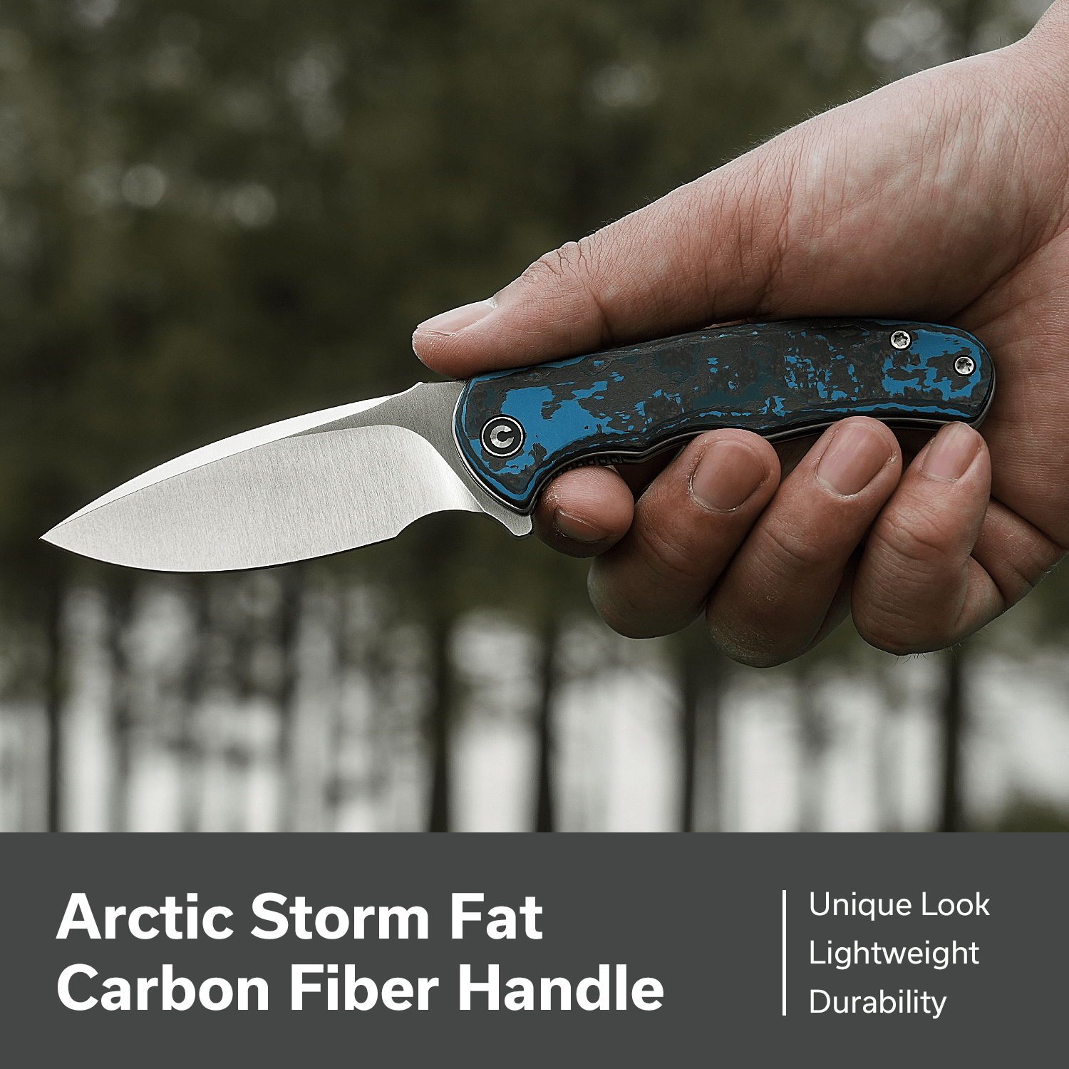 CIVIVI Mini Praxis Flipper Knife FatCarbon Fiber Handle (2.98" CPM S35