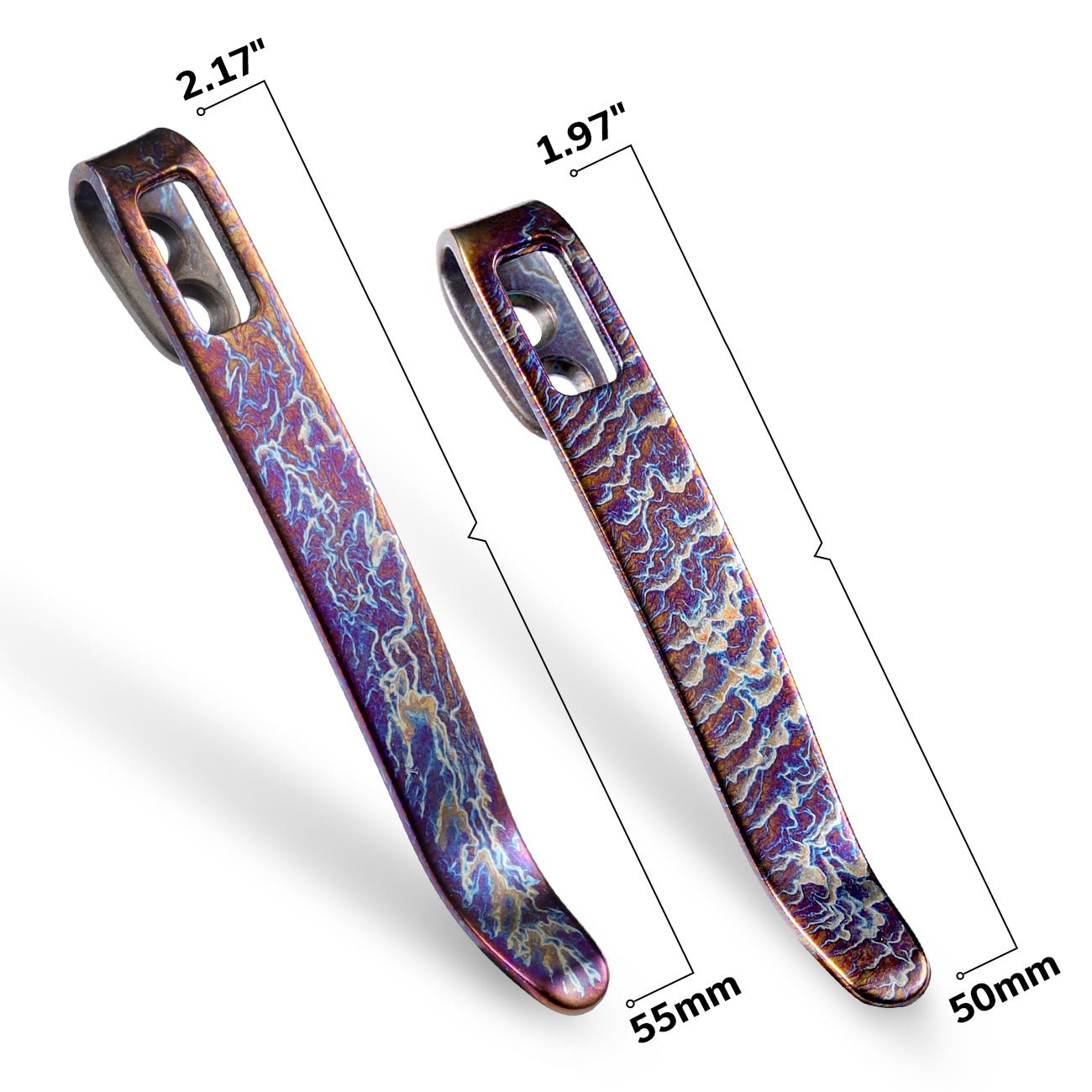 CIVIVI 4PCS Flamed Titanium Pocket Clips with Recessed Screw Hole