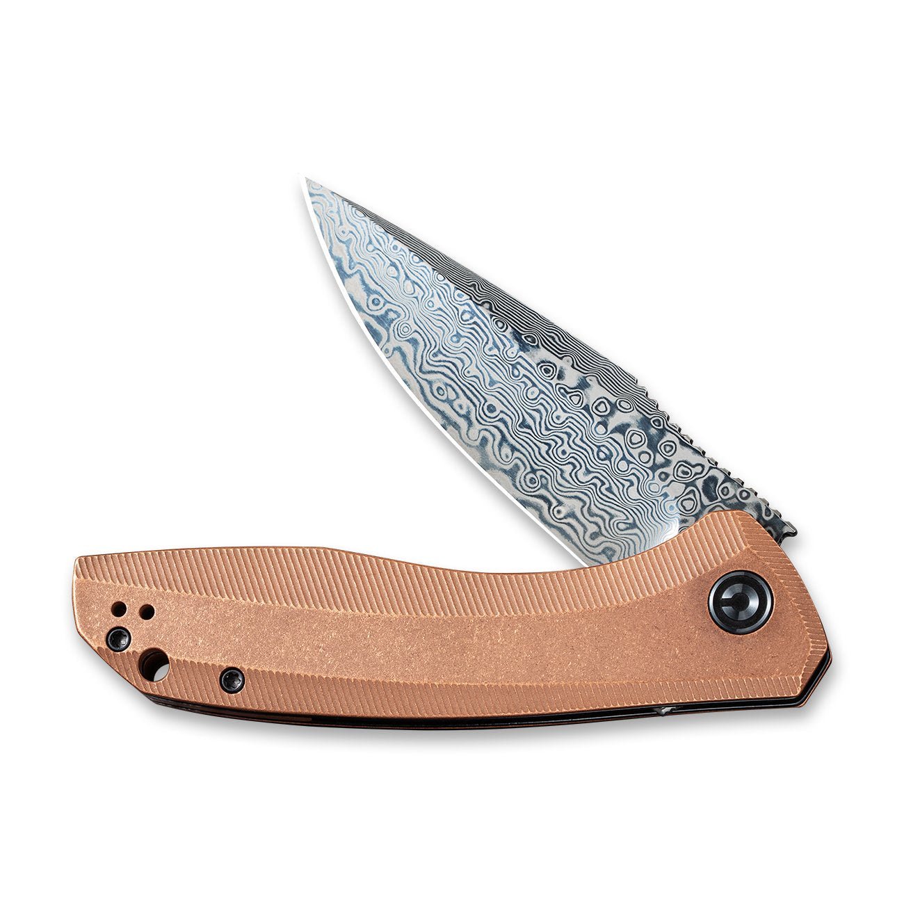 CIVIVI Baklash Flipper Knife Copper Handle Damascus Blade