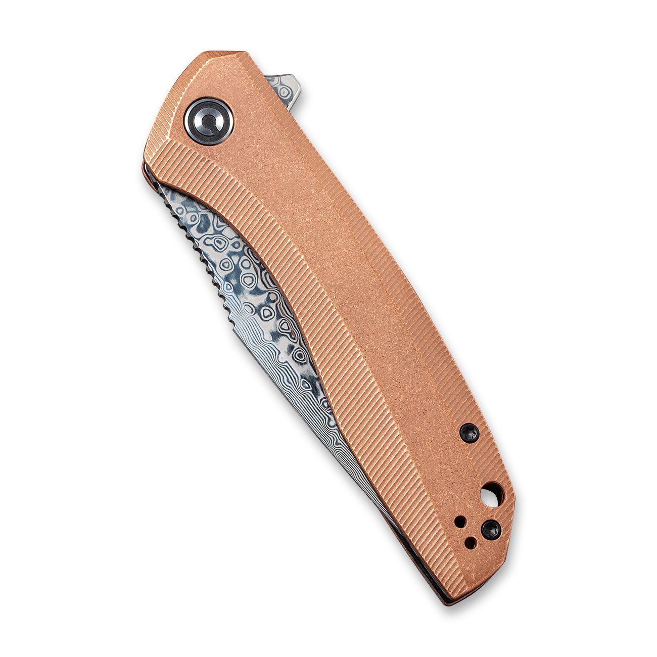 CIVIVI Baklash Flipper Knife Copper Handle Damascus Blade