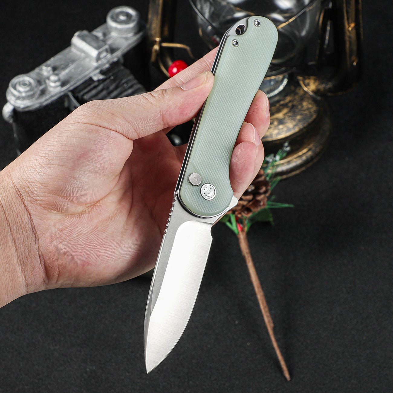 CIVIVI Button Lock Elementum II Flipper Knife - G10 Handle