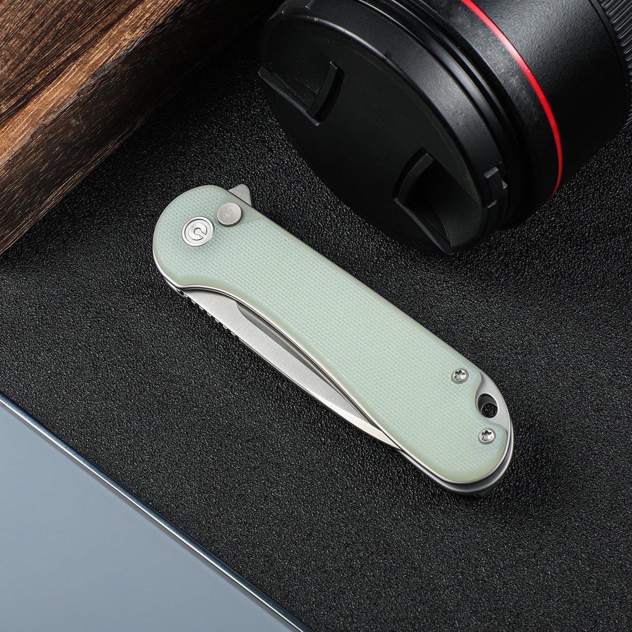 CIVIVI Button Lock Elementum II Flipper Knife - G10 Handle