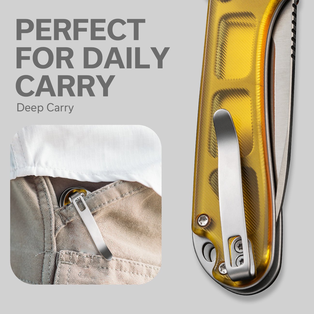 CIVIVI Button Lock Elementum II Pocket Knife Ultem Handle Nitro-V Blade