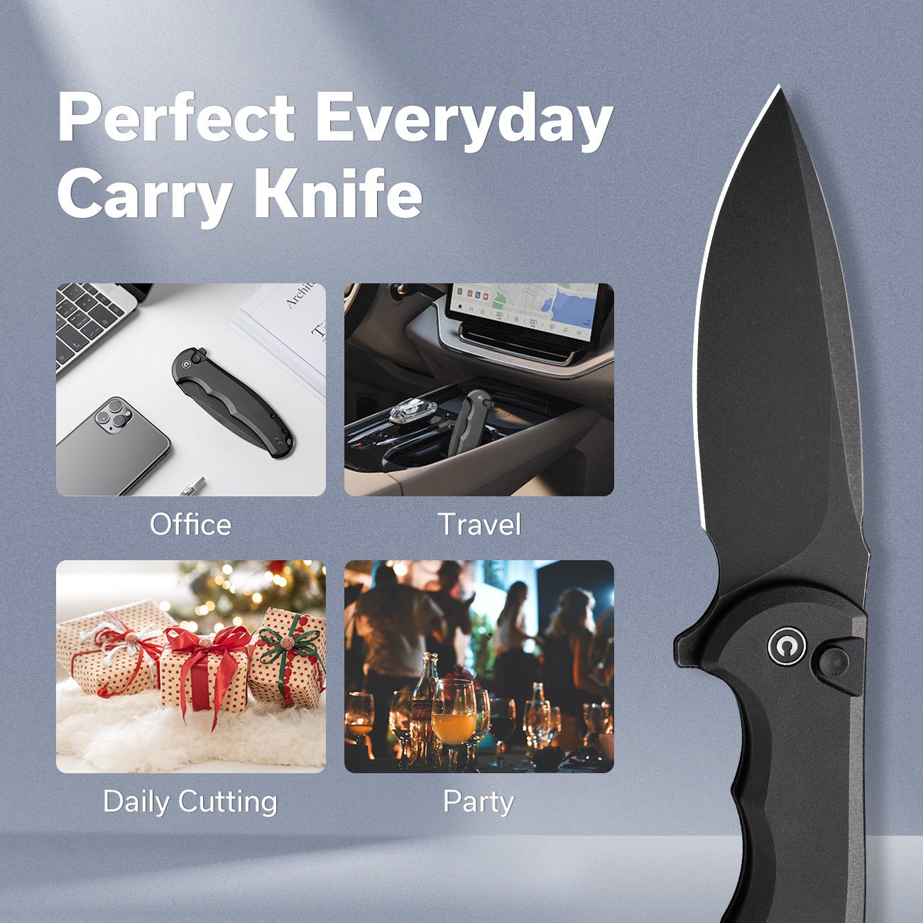 CIVIVI Button Lock Praxis Flipper Knife Aluminum Handle Nitro-V Blade