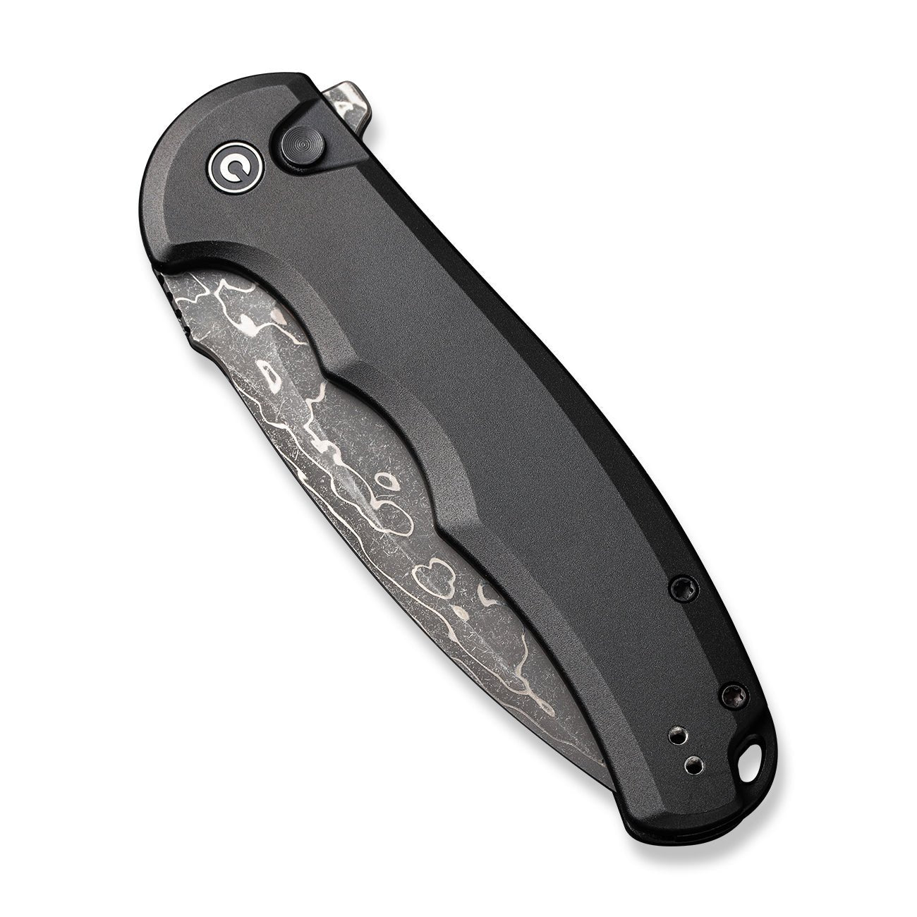 CIVIVI Button Lock Praxis Flipper Knife Aluminum Handle Damascus