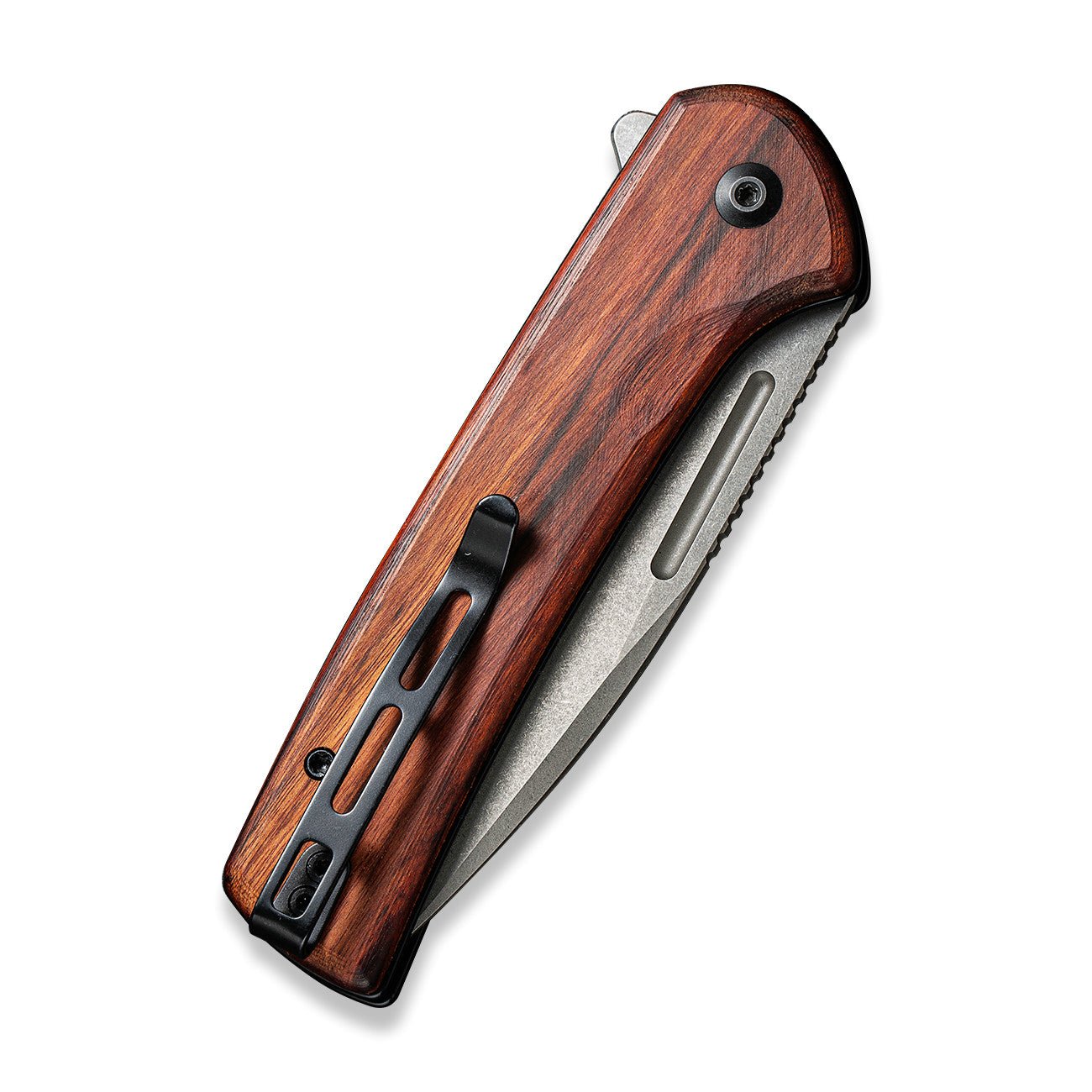 CIVIVI Conspirator Flipper & Button Lock Knife - Wood Handle & Nitro-V