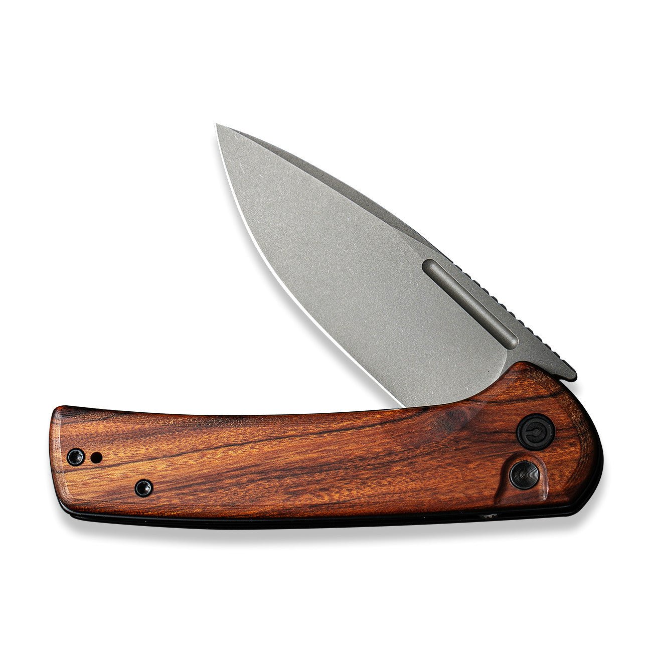 CIVIVI Conspirator Flipper & Button Lock Knife - Wood Handle & Nitro-V