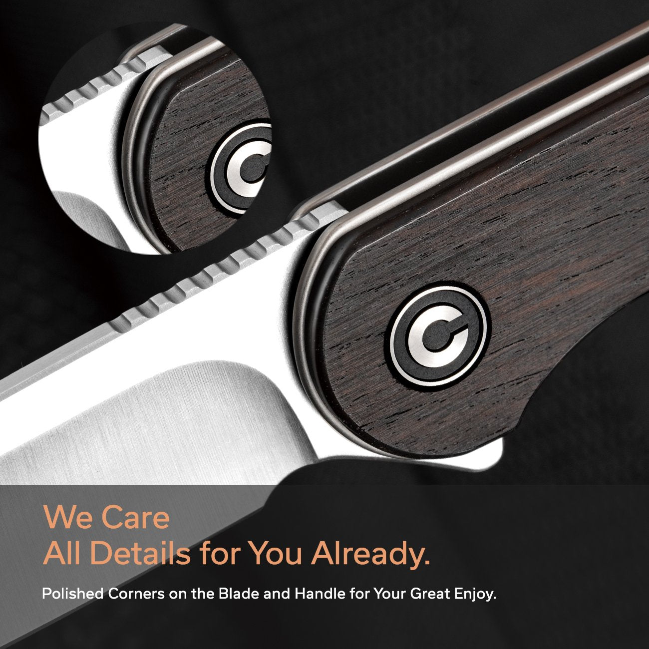 CIVIVI Elementum Flipper Knife - Wood Handle D2 Blade