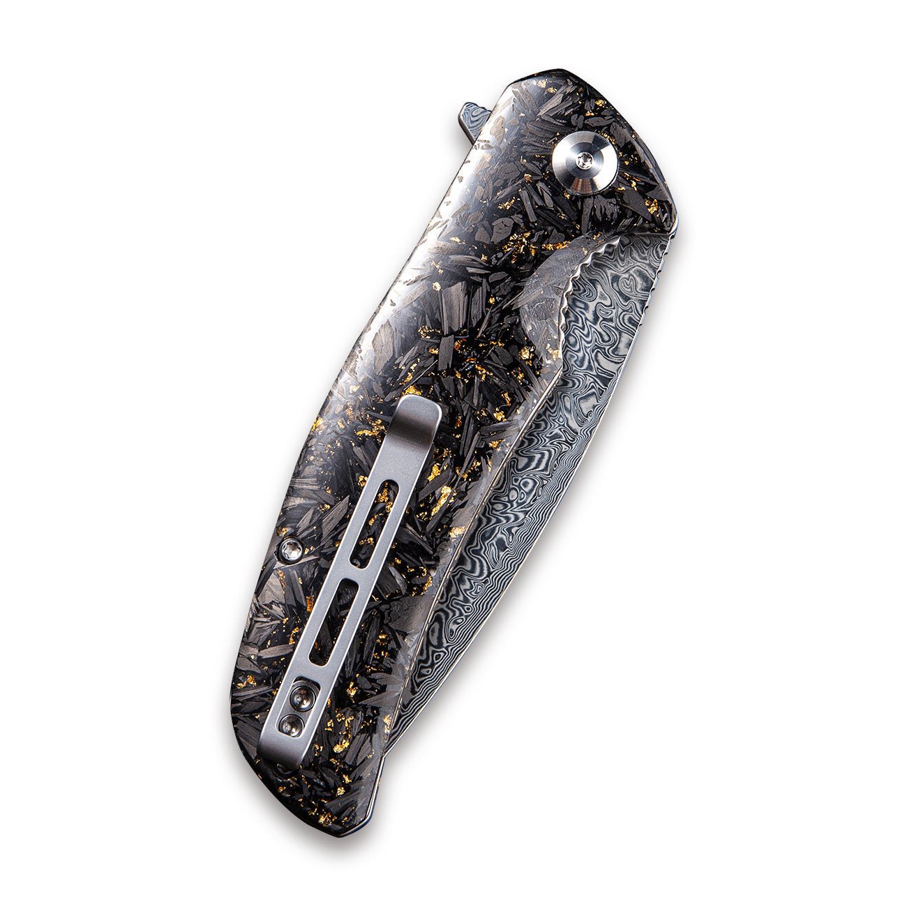 CIVIVI Incite Flipper Knife Carbon Fiber & Resin Handle Damascus