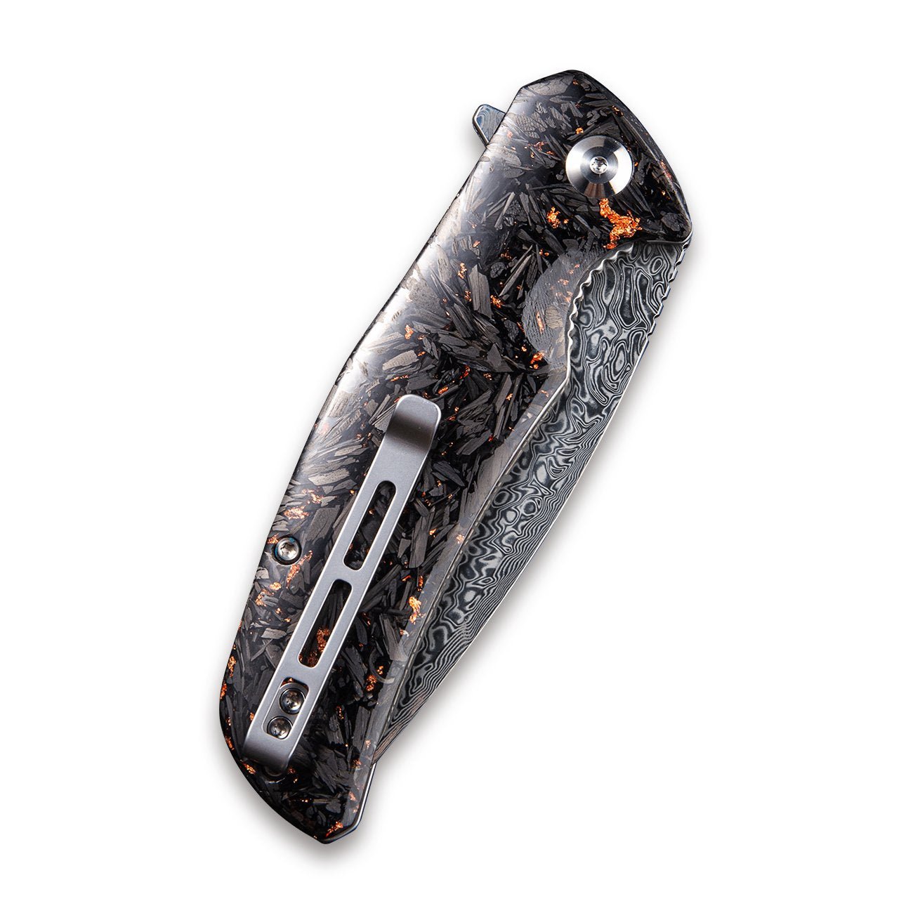 CIVIVI Incite Flipper Knife Carbon Fiber & Resin Handle Damascus