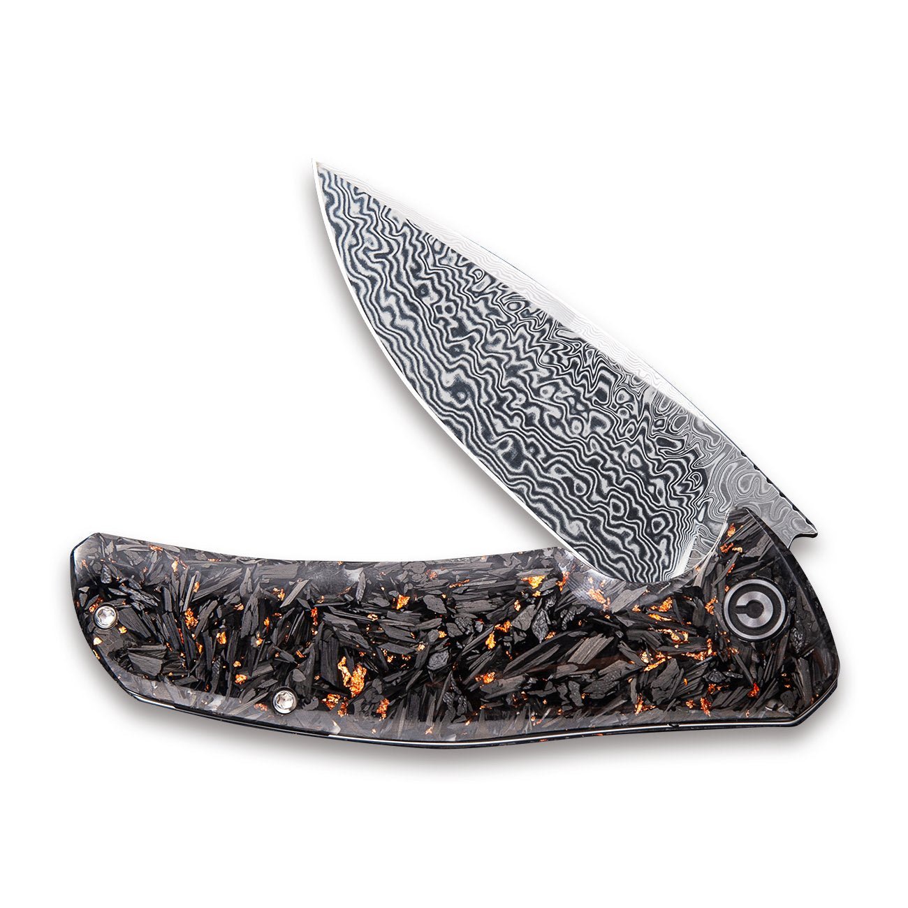 CIVIVI Incite Flipper Knife Carbon Fiber & Resin Handle Damascus