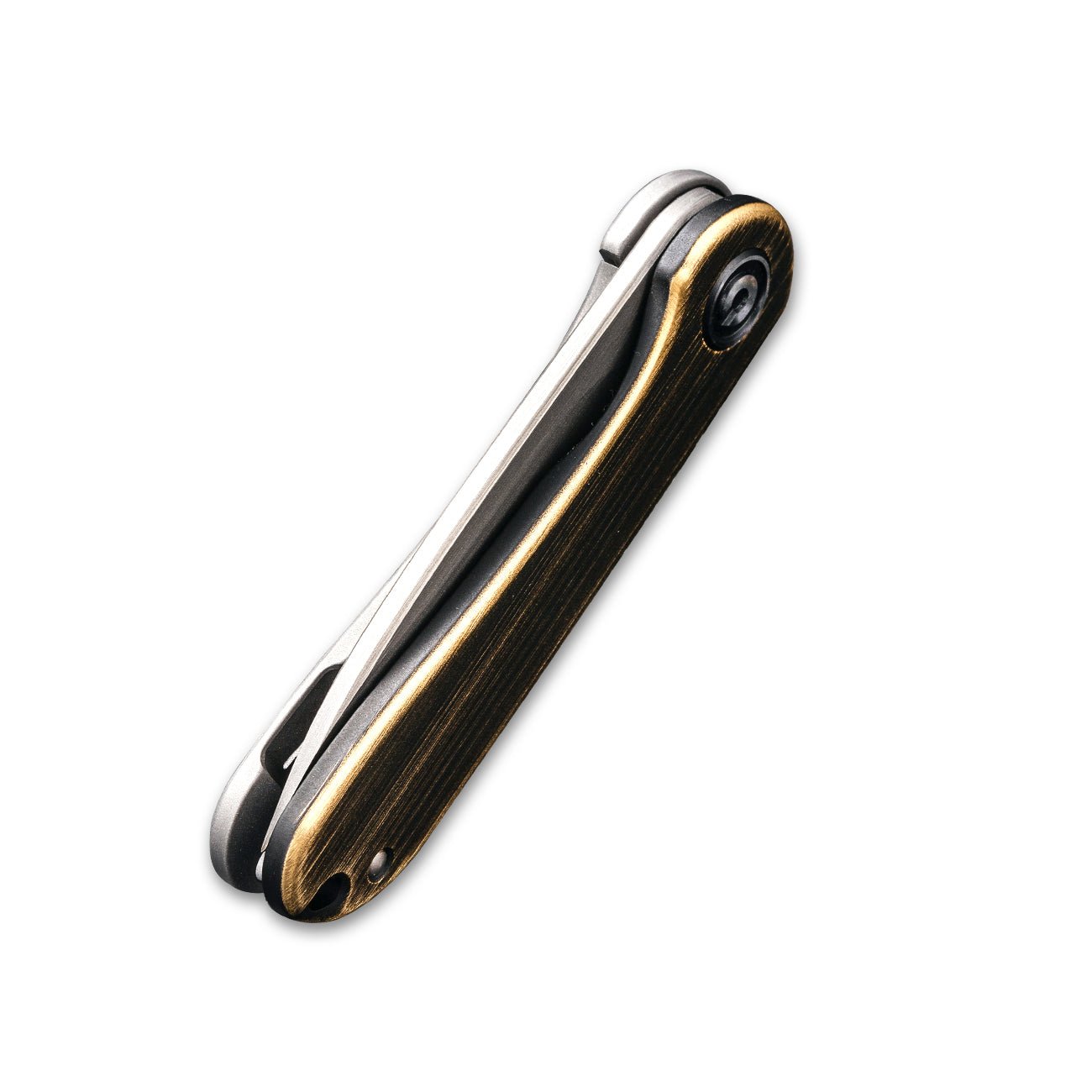 CIVIVI Mini Elementum Flipper Knife Brass Handle 14C28N