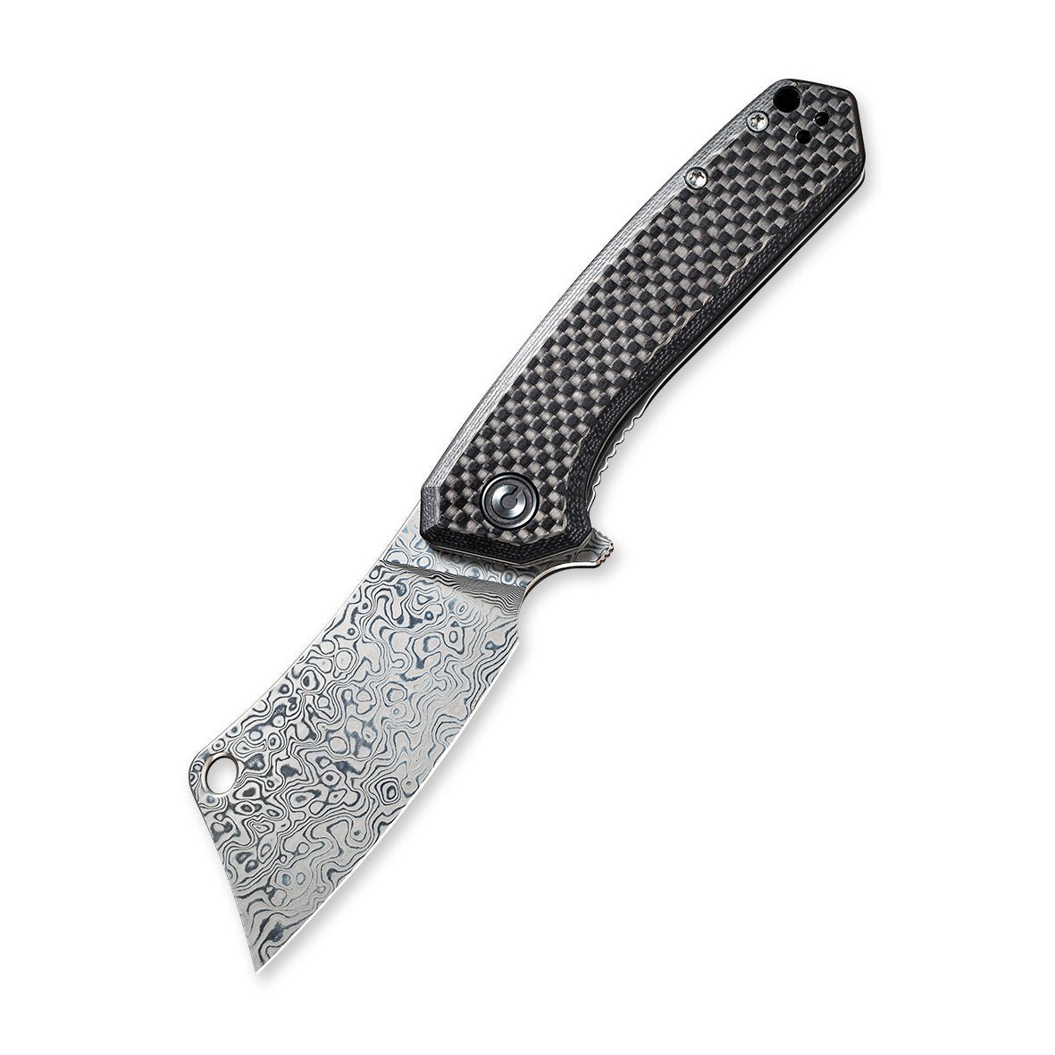 CIVIVI Mini Mastodon Flipper Knife Carbon Fiber & G10 Handle Damascus Blade