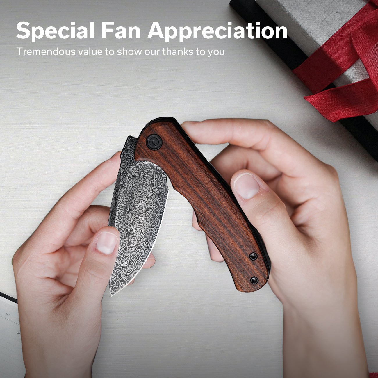 CIVIVI Mini Praxis Flipper Knife Wood Handle Damascus Blade