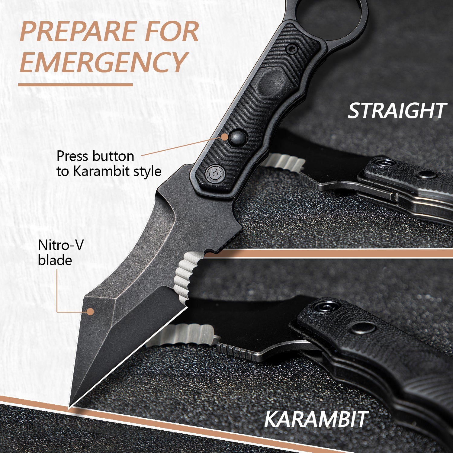 CIVIVI Orthrus Fixed Blade Knife G10 Handle Nitro-V Blade