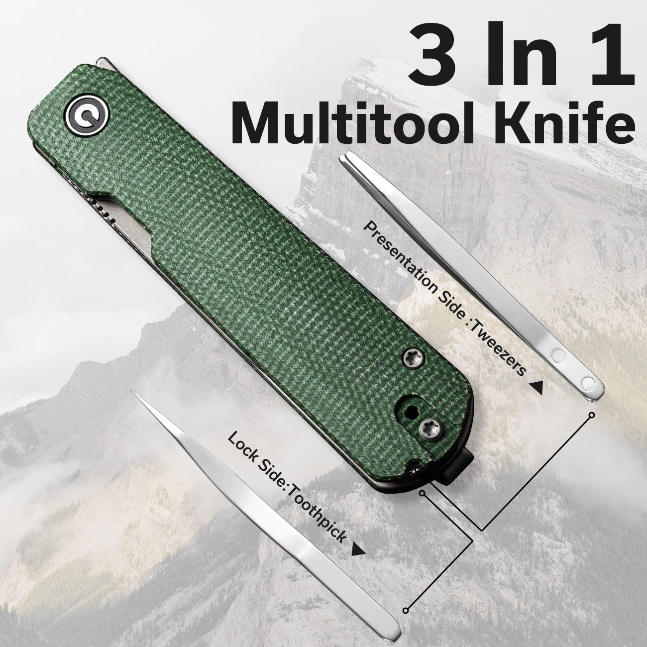 CIVIVI Sendy Flipper Knife Micarta Handle Nitro-V Blade