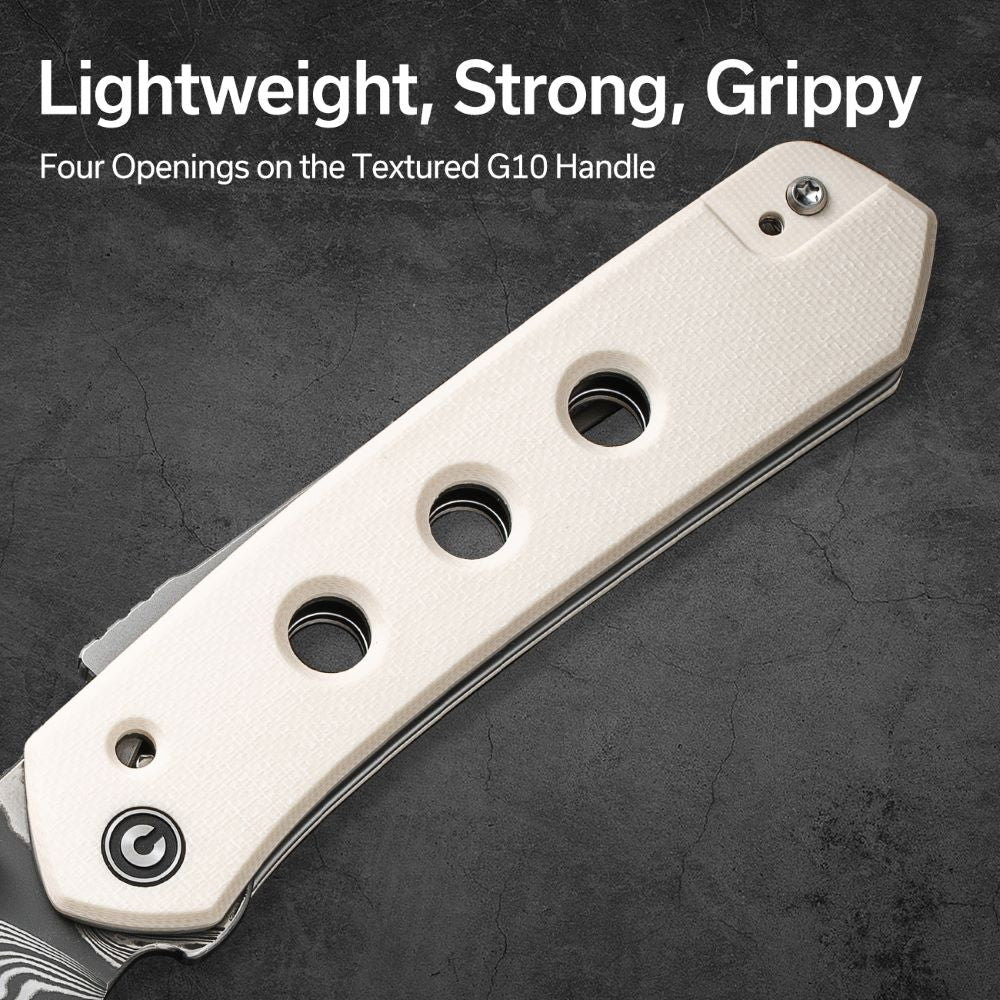CIVIVI Vision FG Thumb Stud Knife G10 Handle Damascus Blade
